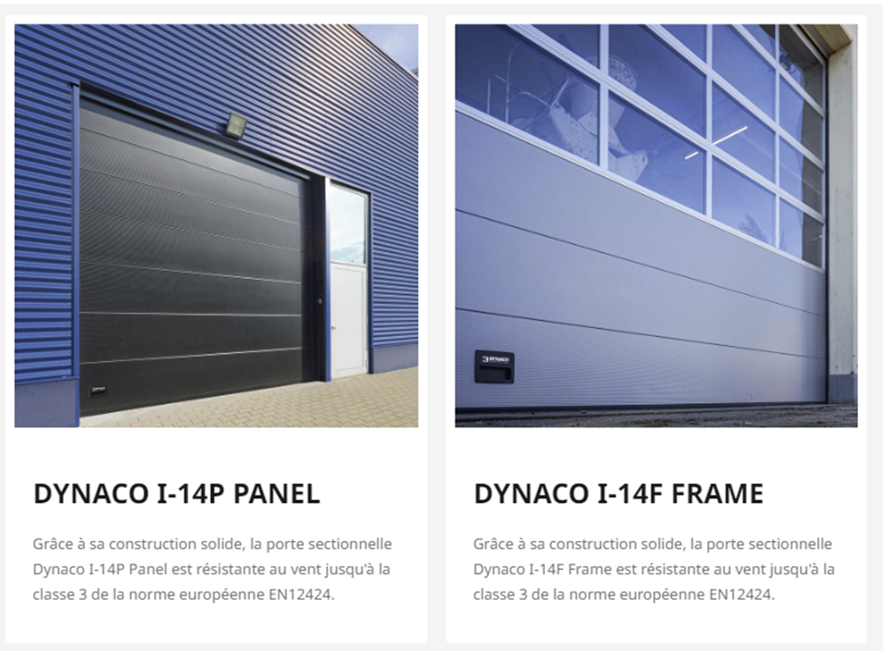 portes sectionnelles DYNACO I-14P PANEL et I14F-FRAME | F.M.I.B.